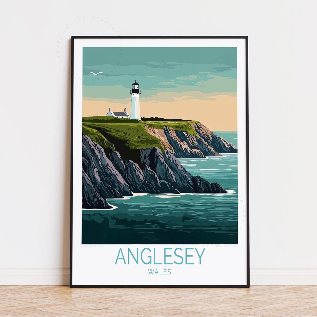 Anglesey Travel Poster, Wales Wall Art, Anglesey Wales Print ...
