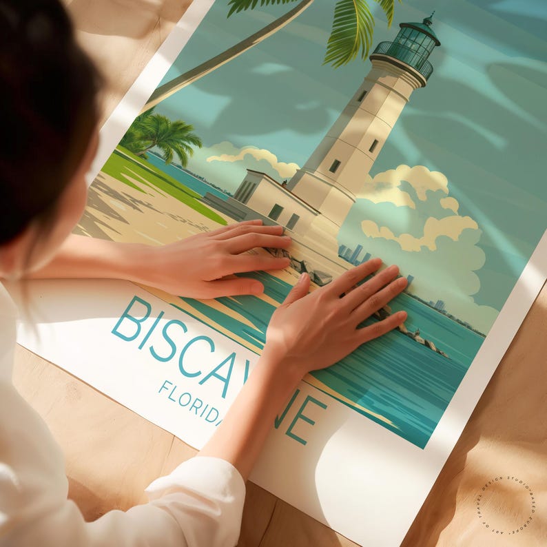 Biscayne Florida Travel Poster, Florida Wall Art, Biscayne National ...