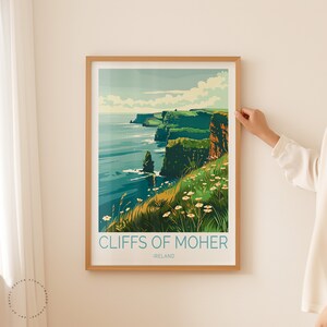 Cliffs of Moher Travel Poster, Ireland Wall Art, Cliffs of Moher ...