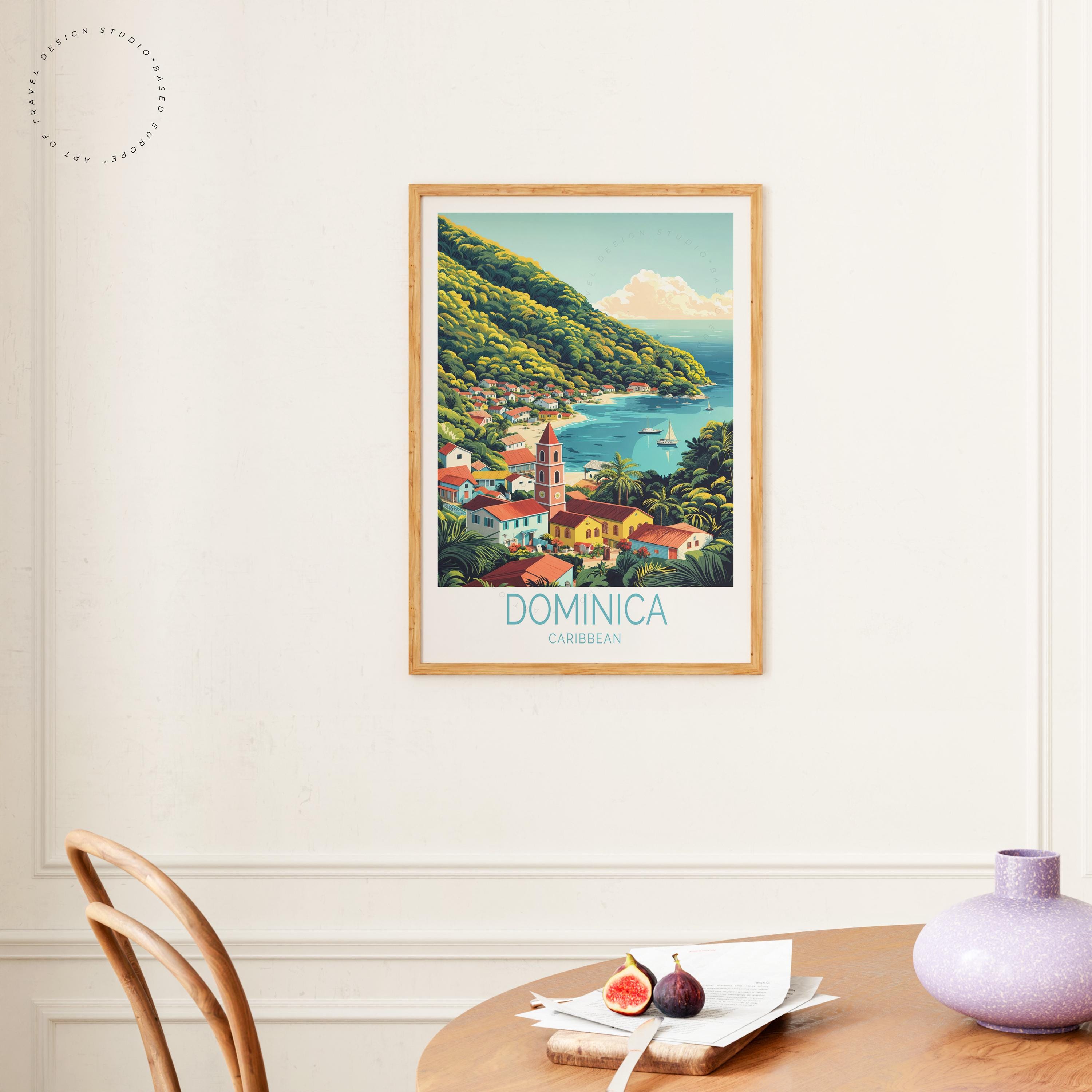 Dominica Caribbean Travel Poster, Caribbean Wall Art, Dominica Print ...