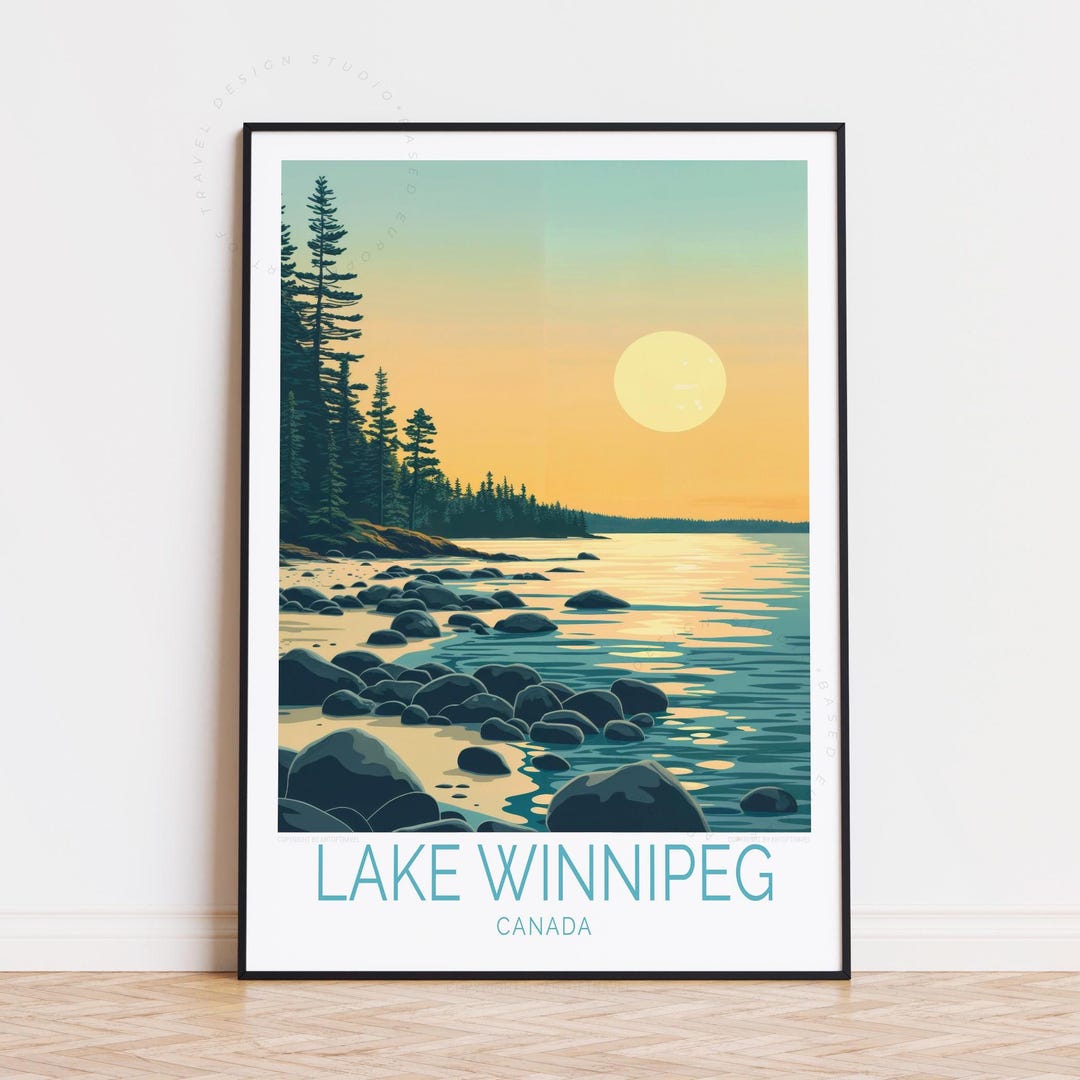 Lake Winnipeg Canada Travel Poster, Canada Wall Art, Lake Winnipeg ...