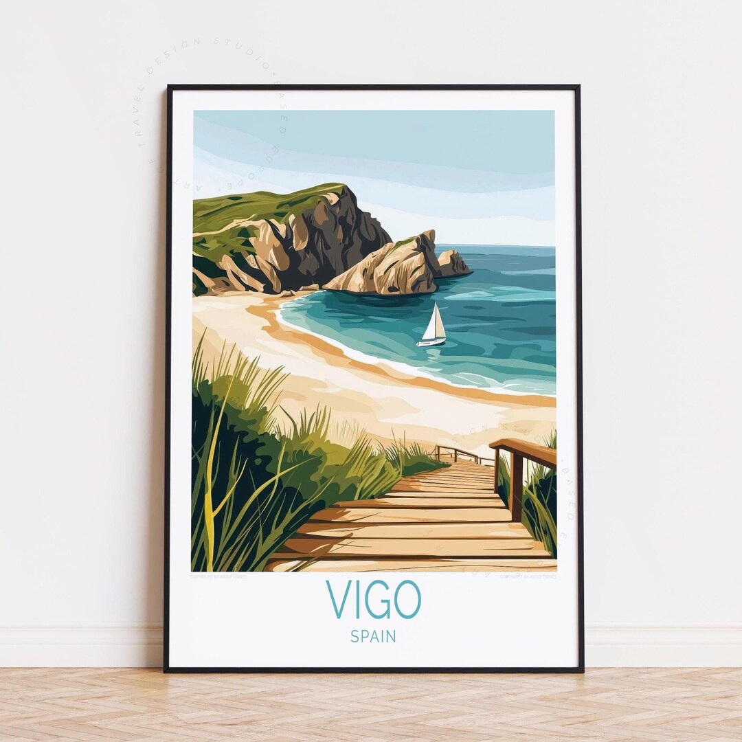 Vigo Travel Poster, Spain Wall Art, Vigo Print, Spain Wall Decor ...