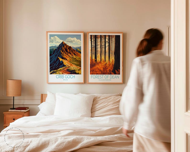 Crib Goch Travel Poster, Wales Wall Art, Snowdonia National Park Print ...