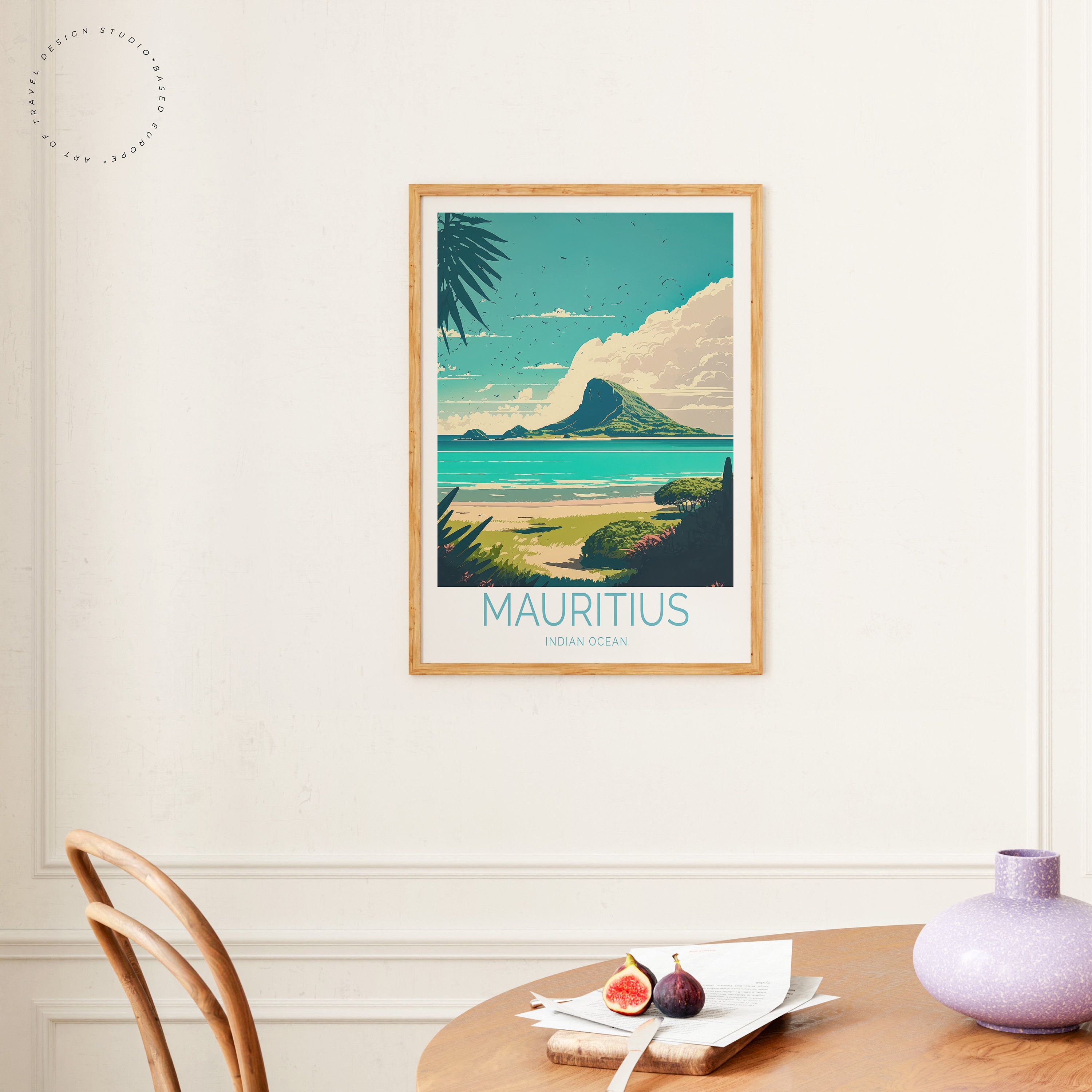 Mauritius Travel Poster, Indian Ocean Wall Art, Mauritius Print, Coast ...