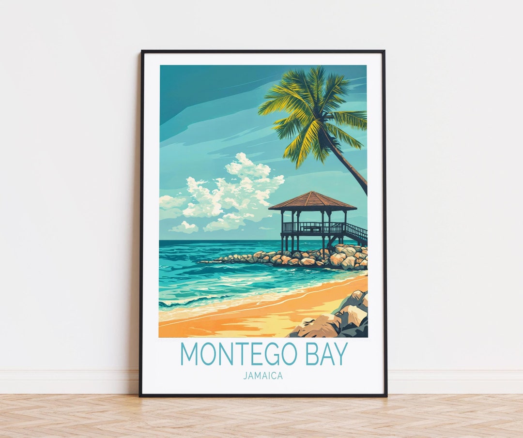Montego Bay Jamaica Travel Poster, Jamaica Wall Art, Montego Bay Print ...