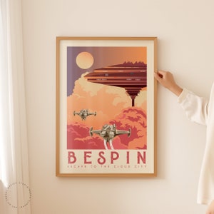 Bespin, Star Wars Bespin Retro Travel Poster, Tatooine Hoth Endor A New Hope Empire Strikes Back ...