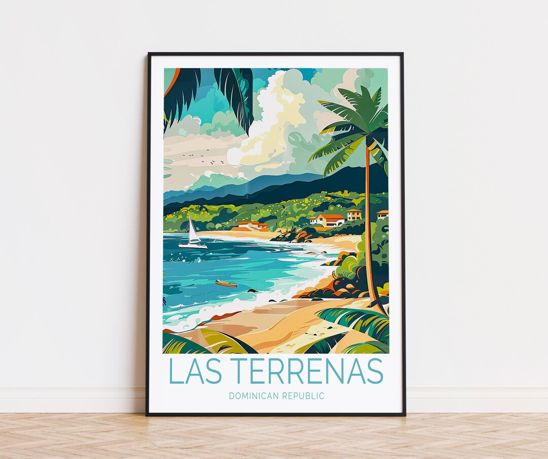 Las Terrenas Travel Poster, Dominican Republic Wall Art, Las Terrenas ...