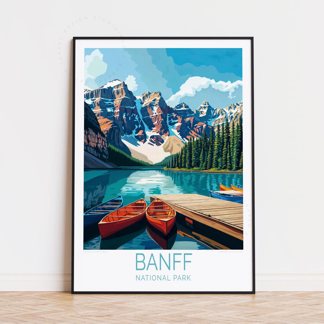 Banff National Park Travel Poster, Canada Wall Art, Banff Print ...