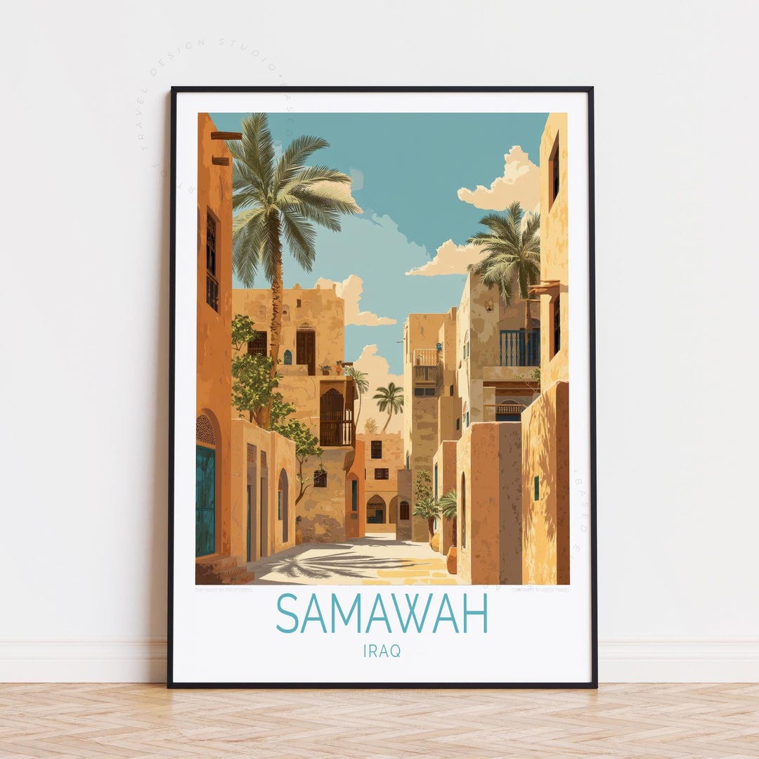 Samawah Iraq Travel Poster, Iraq Wall Art, Samawah Print, Home Decor ...