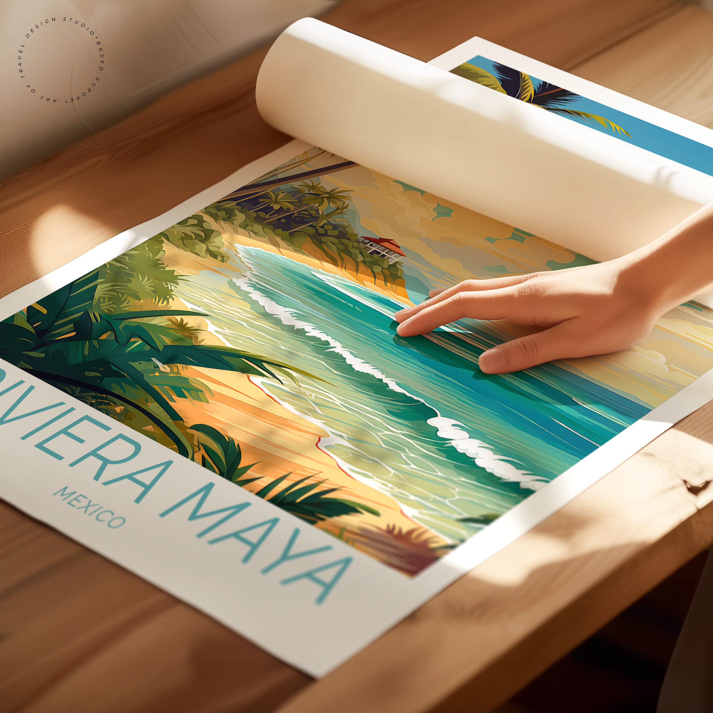 Riviera Maya Travel Poster, Mexico Wall Art, Riviera Maya Print, Custom ...