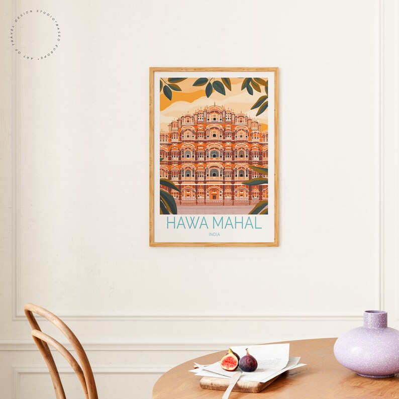 Hawa Mahal Travel Poster, India Print, Hawa Mahal Palace Wall Art, Hawa ...