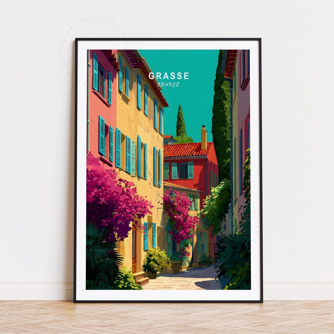 Grasse France Travel Poster, France Wall Art, Grasse Print, Wedding ...