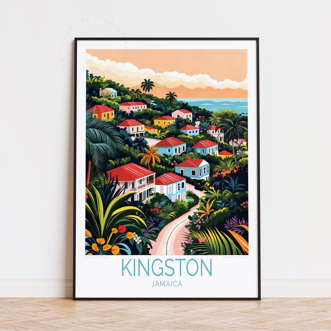 Kingston Jamaica Travel Poster, Jamaica Wall Art, Kingston Print ...