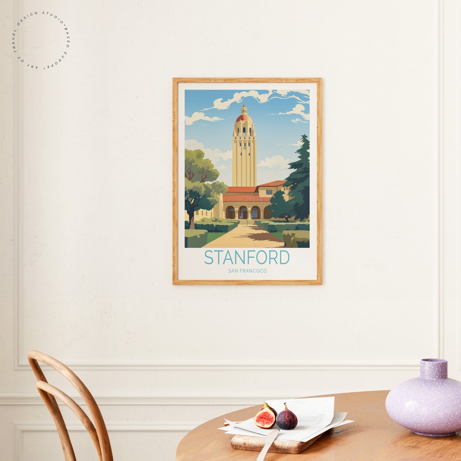 Stanford Travel Poster, San Francisco Wall Art, Stanford San Francisco ...