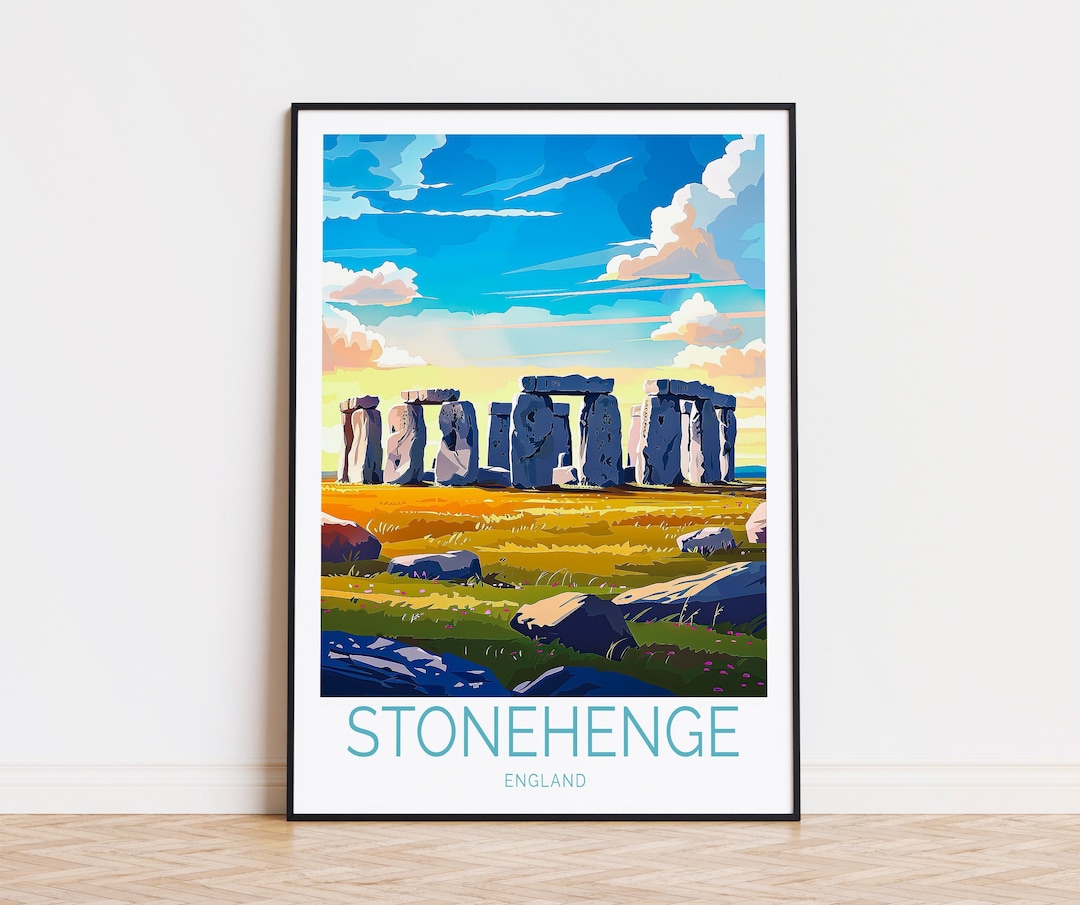 Stonehenge UK Travel Poster, Stonehenge England Wall Art, England City ...