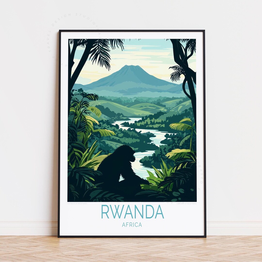 Rwanda Africa Travel Poster, Africa Wall Art, Rwanda Print, Birthday ...