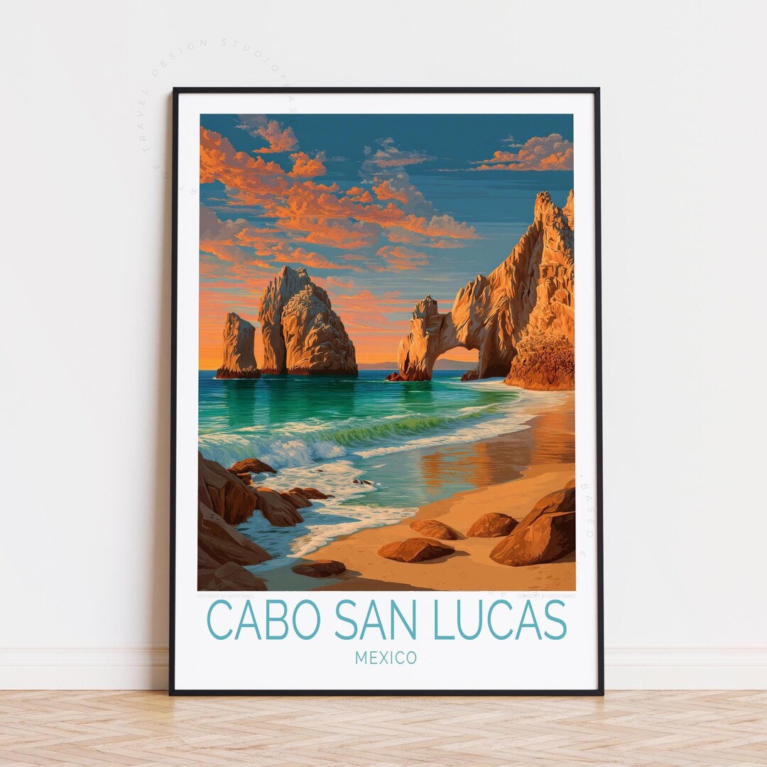 Cabo San Lucas Mexico Travel Poster, Mexico Wall Art, Cabo San Lucas ...