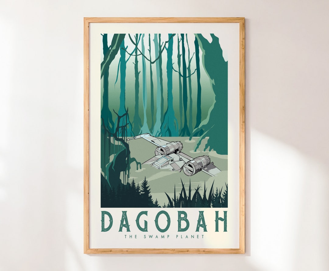 Dagobah, Star Wars Forest Moon of Dagobah, Retro Travel Poster, Star ...