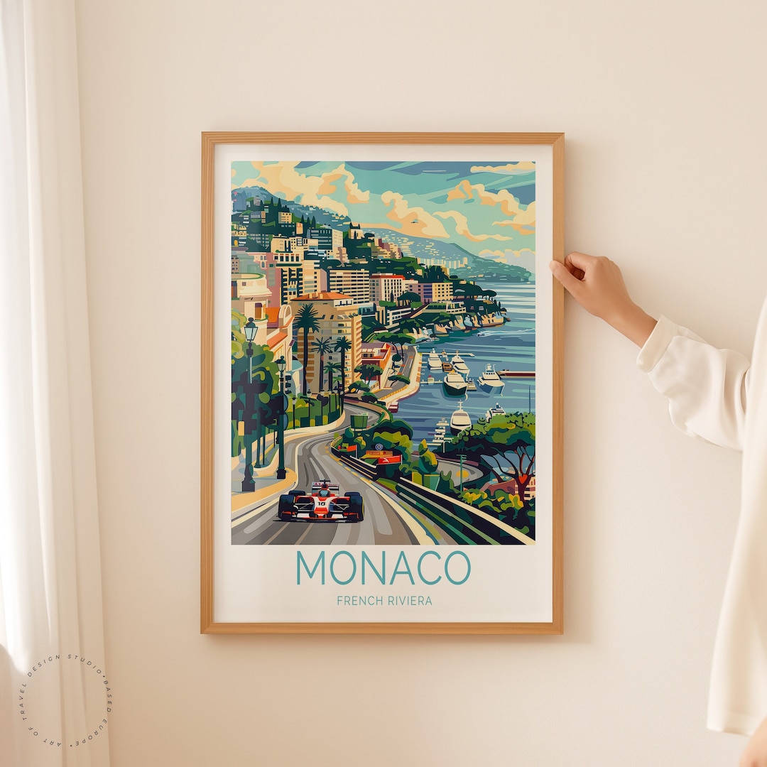 Monaco Travel Print, French Riviera Wall Art, Monaco Custom Travel ...