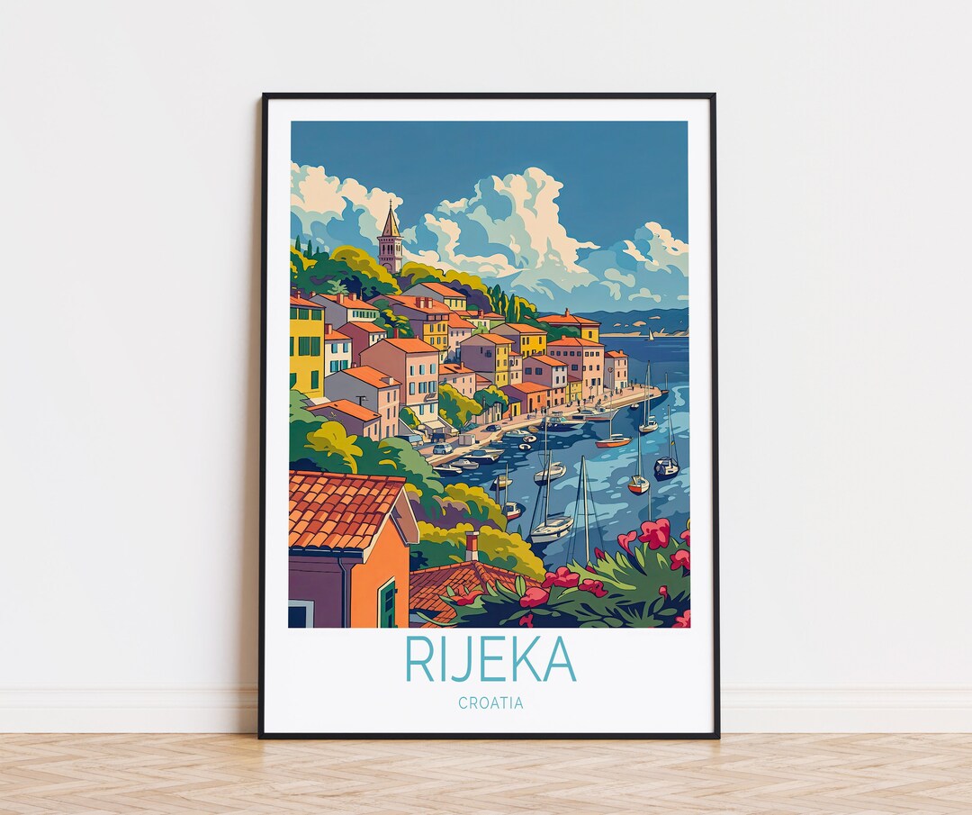 Rijeka Travel Poster, Croatia Wall Art, Rijeka Croatia Print, Home ...