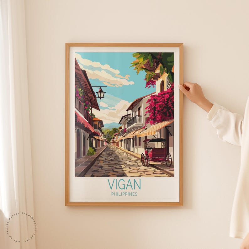 Vigan Philippines Travel Poster, Philippines Wall Art, Vigan City Print ...