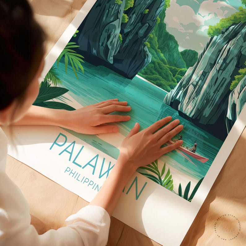 Palawan Travel Poster, Philippines Wall Art, Palawan Philippines Print ...