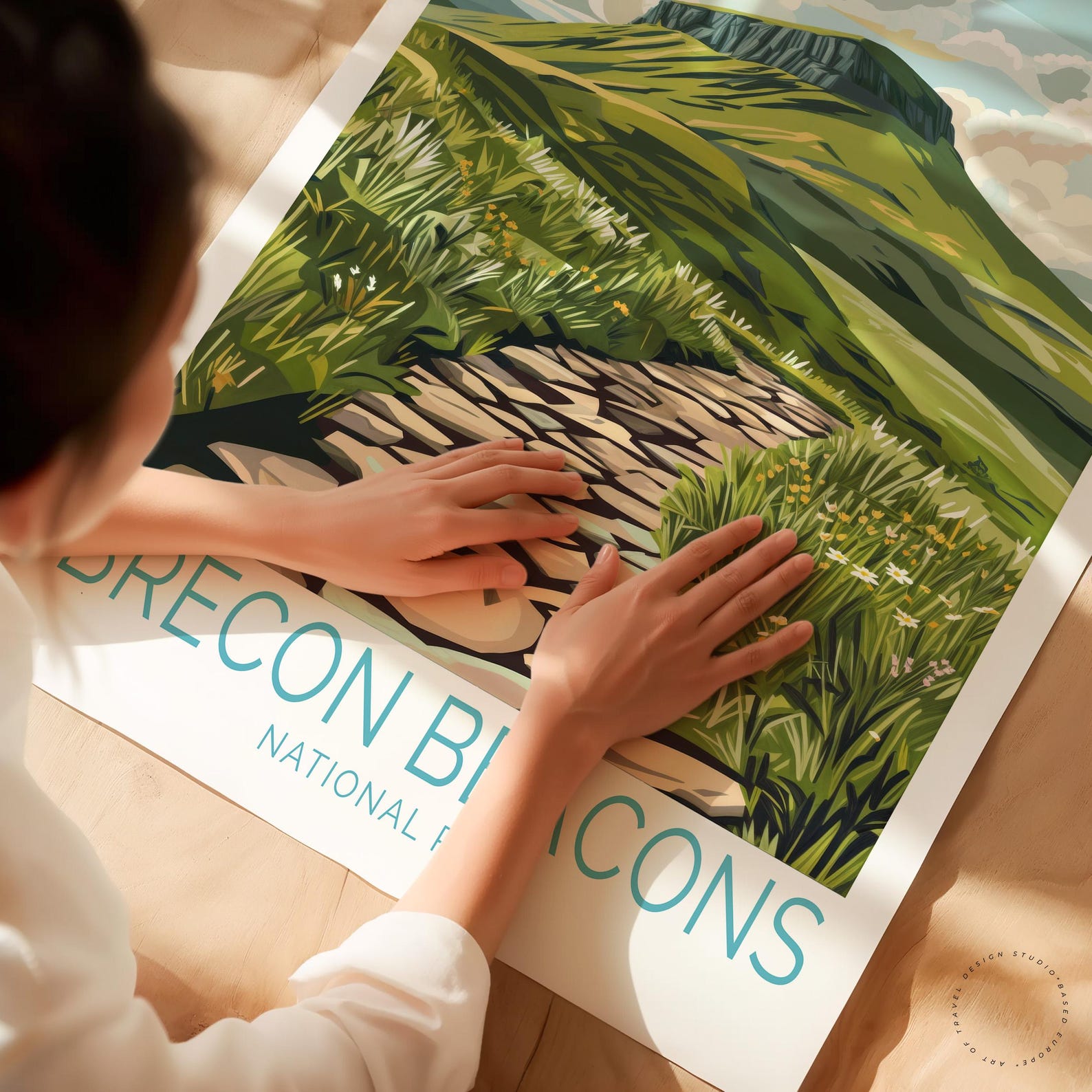 Brecon Beacons Travel Poster, Wales Wall Art, Brecon Beacons National ...