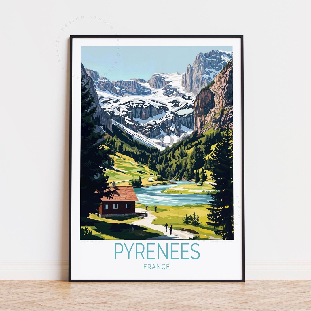 Pyrenees France Travel Poster, France Wall Art, Pyrenees National Park ...