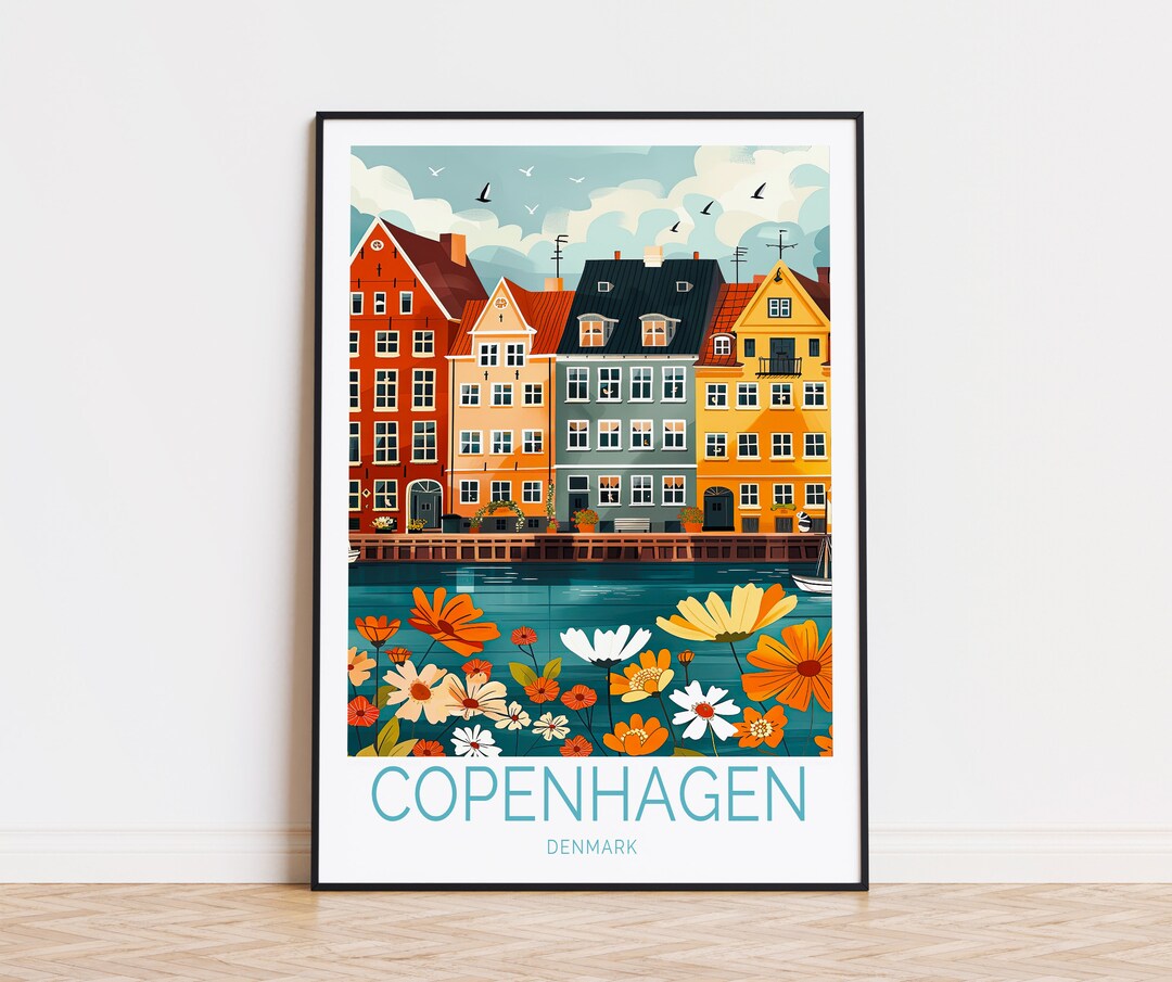 Copenhagen Denmark Poster, Denmark City Print, Copenhagen Denmark Wall ...