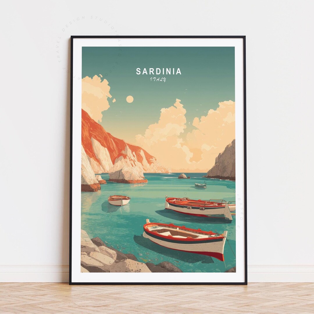 Sardinia Travel Poster, Italy Wall Art, Sardinia Italy Poster, Home ...