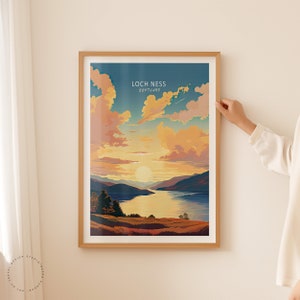 Loch Ness Scotland City Travel Poster, Scotland Wall Art, Loch Ness ...