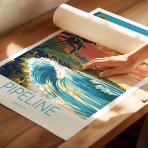 Pipeline Hawaii City Print, Hawaii Surf Poster, Pipeline Coast Wall Art ...