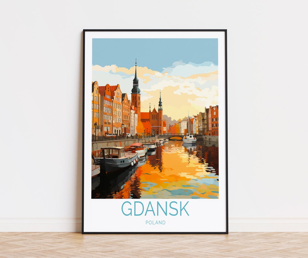Gdańsk Travel Poster, Gdańsk Print, Poland Wall Art, Gdańsk Poland Wall ...