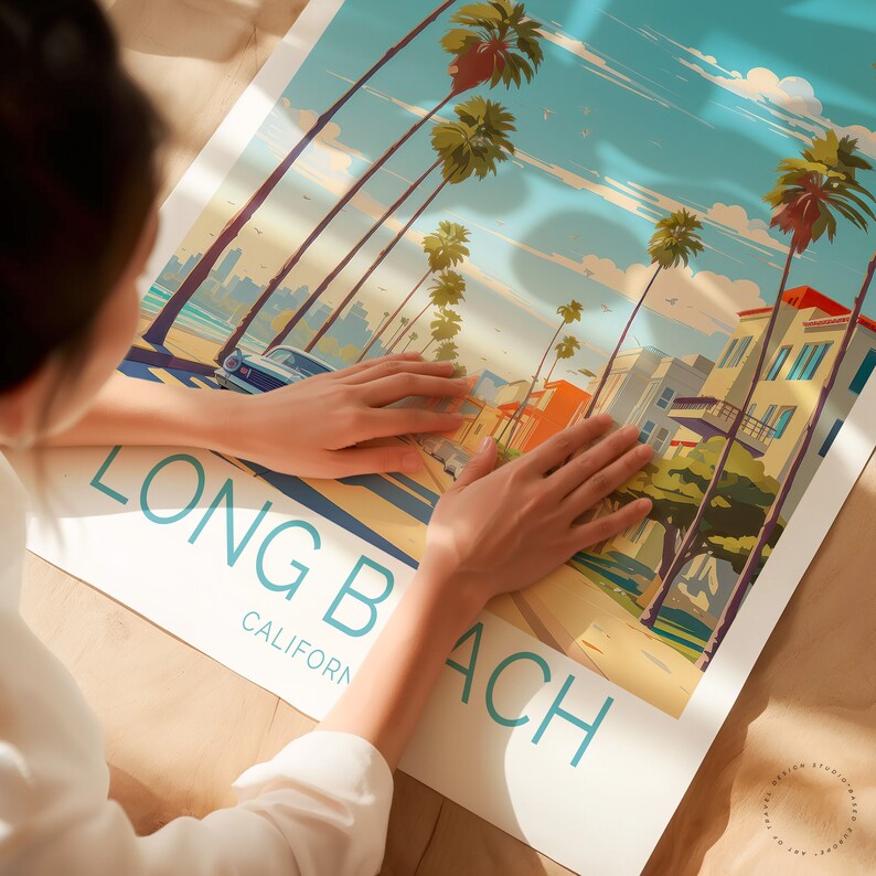 Long Beach Poster, Long Beach California Wall Art, California City ...