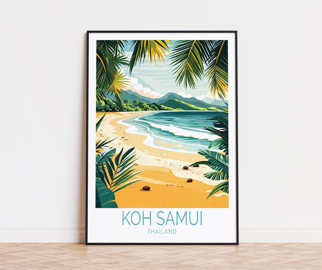 Koh Samui Travel Poster, Thailand Wall Art, Koh Samui Coast Print ...
