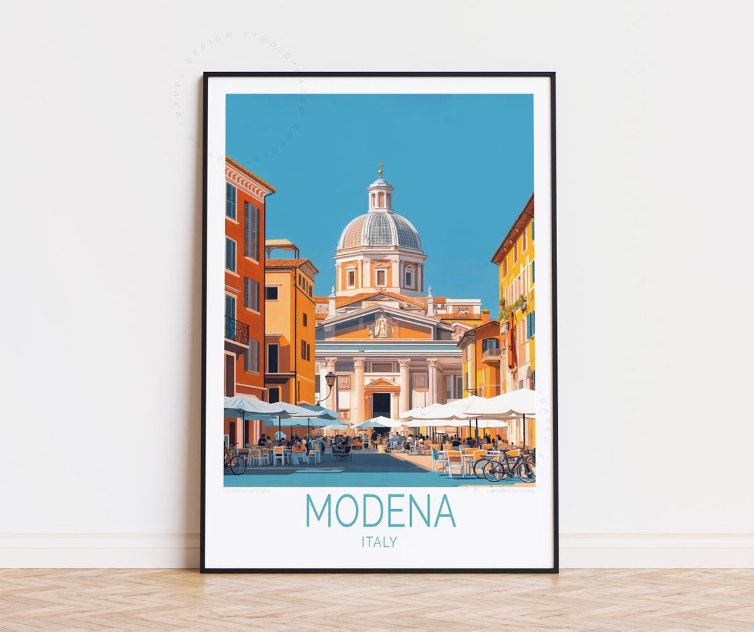 Modena Travel Poster, Italy Wall Art, Modena Italy Print, Birthday Present, Personalised Travel ...