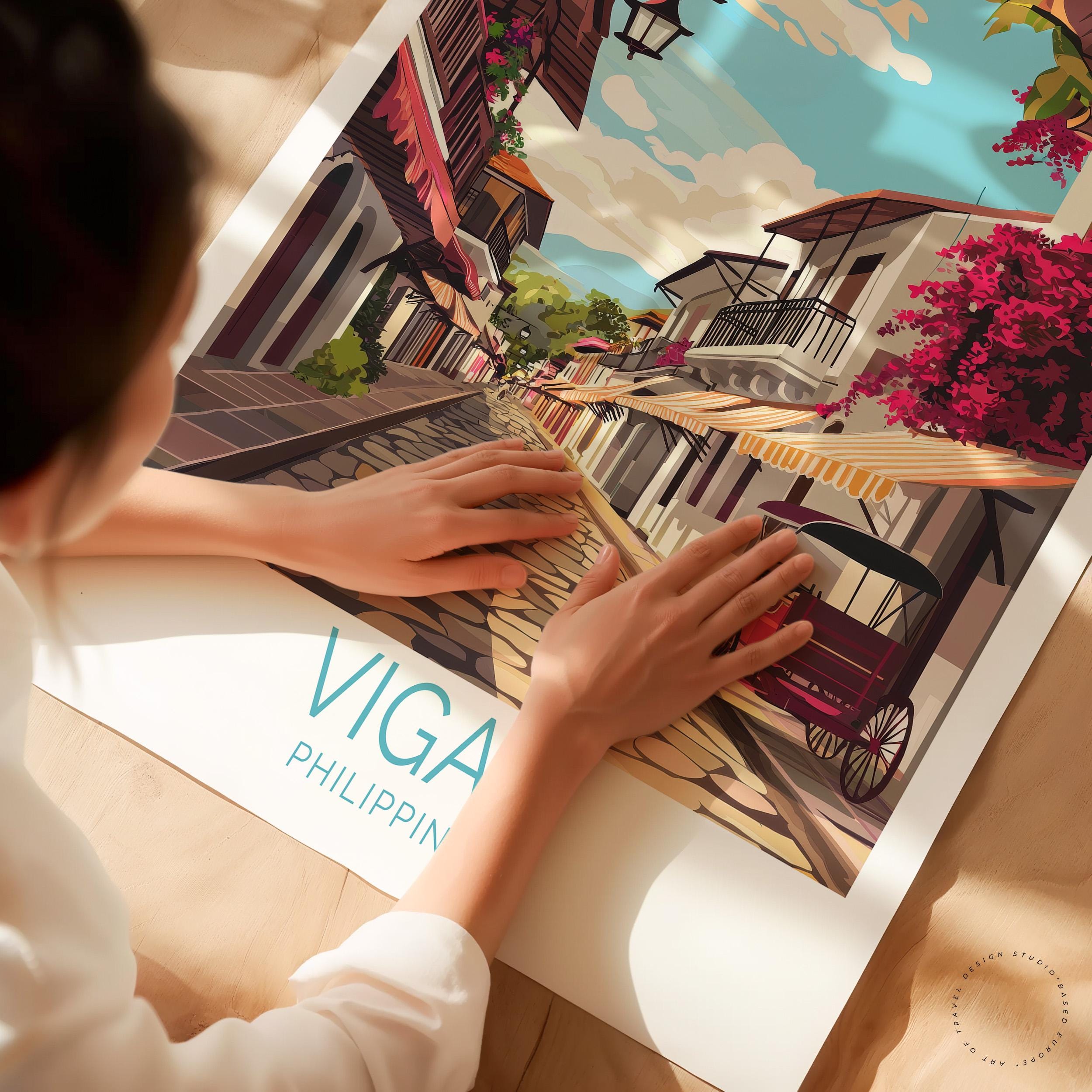 Vigan Philippines Travel Poster, Philippines Wall Art, Vigan City Print ...