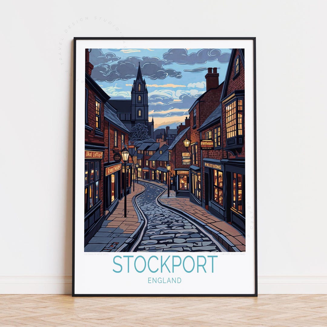 Stockport Travel Poster, England Wall Art, Stockport England Print ...