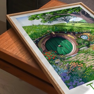 The Shire Travel Poster, Middle Earth Decor, Shire Wall Art, Middle ...