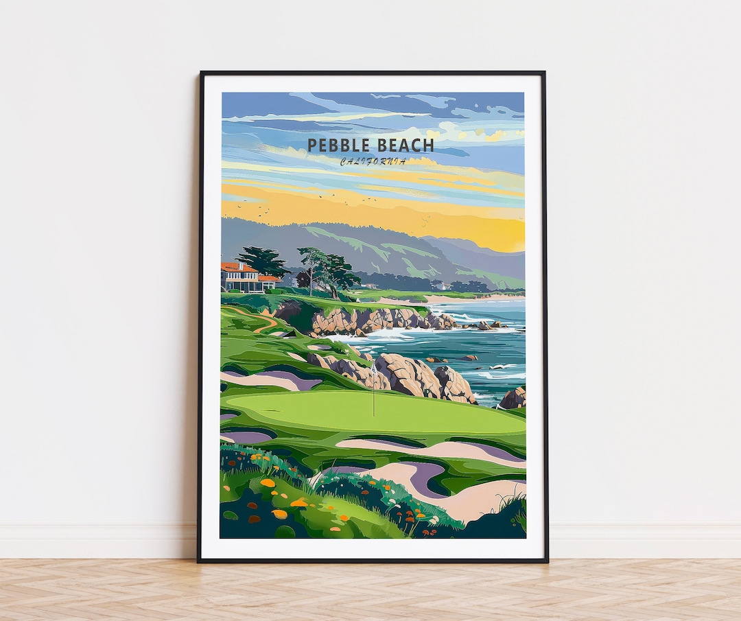 Pebble Beach Poster, California Wall Art, Pebble Beach Print, Custom ...