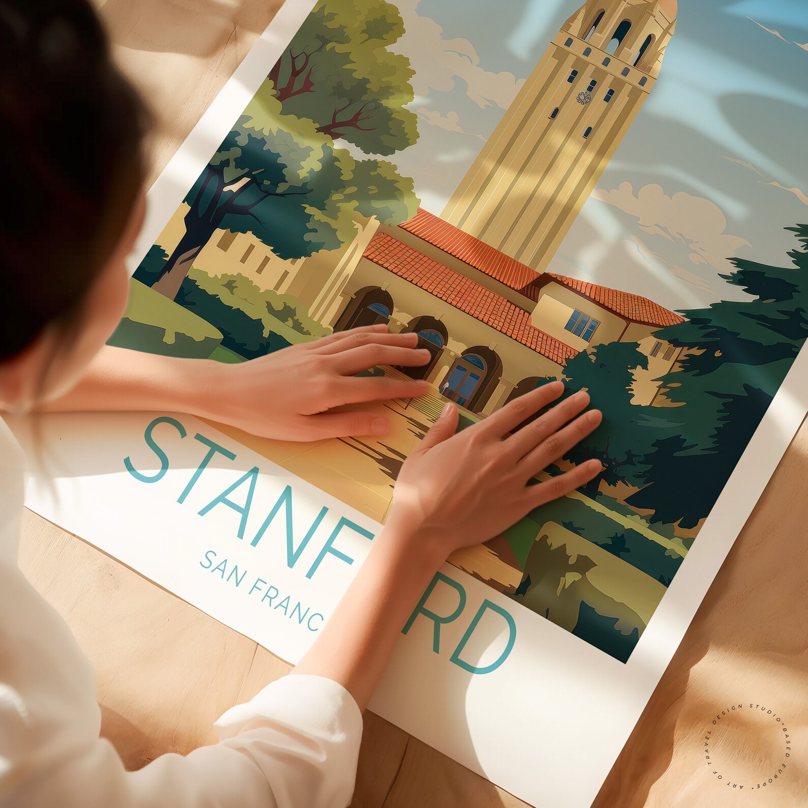 Stanford Travel Poster, San Francisco Wall Art, Stanford San Francisco ...