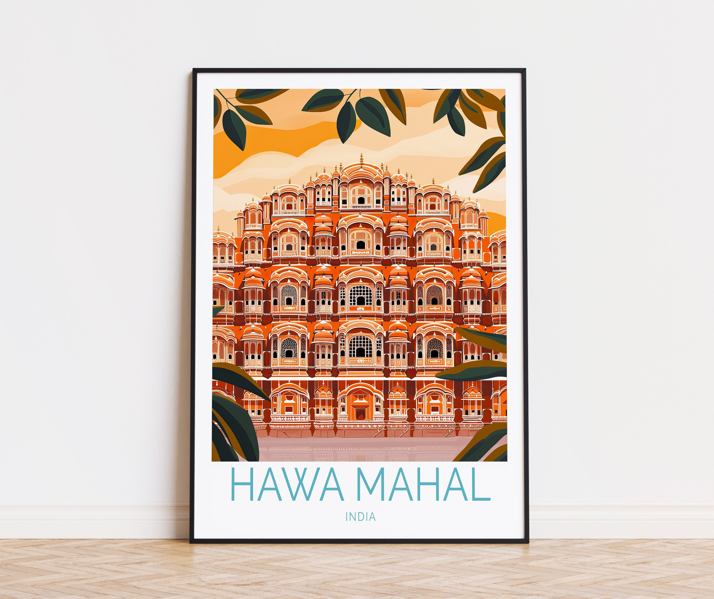 Hawa Mahal Travel Poster, India Print, Hawa Mahal Palace Wall Art, Hawa ...