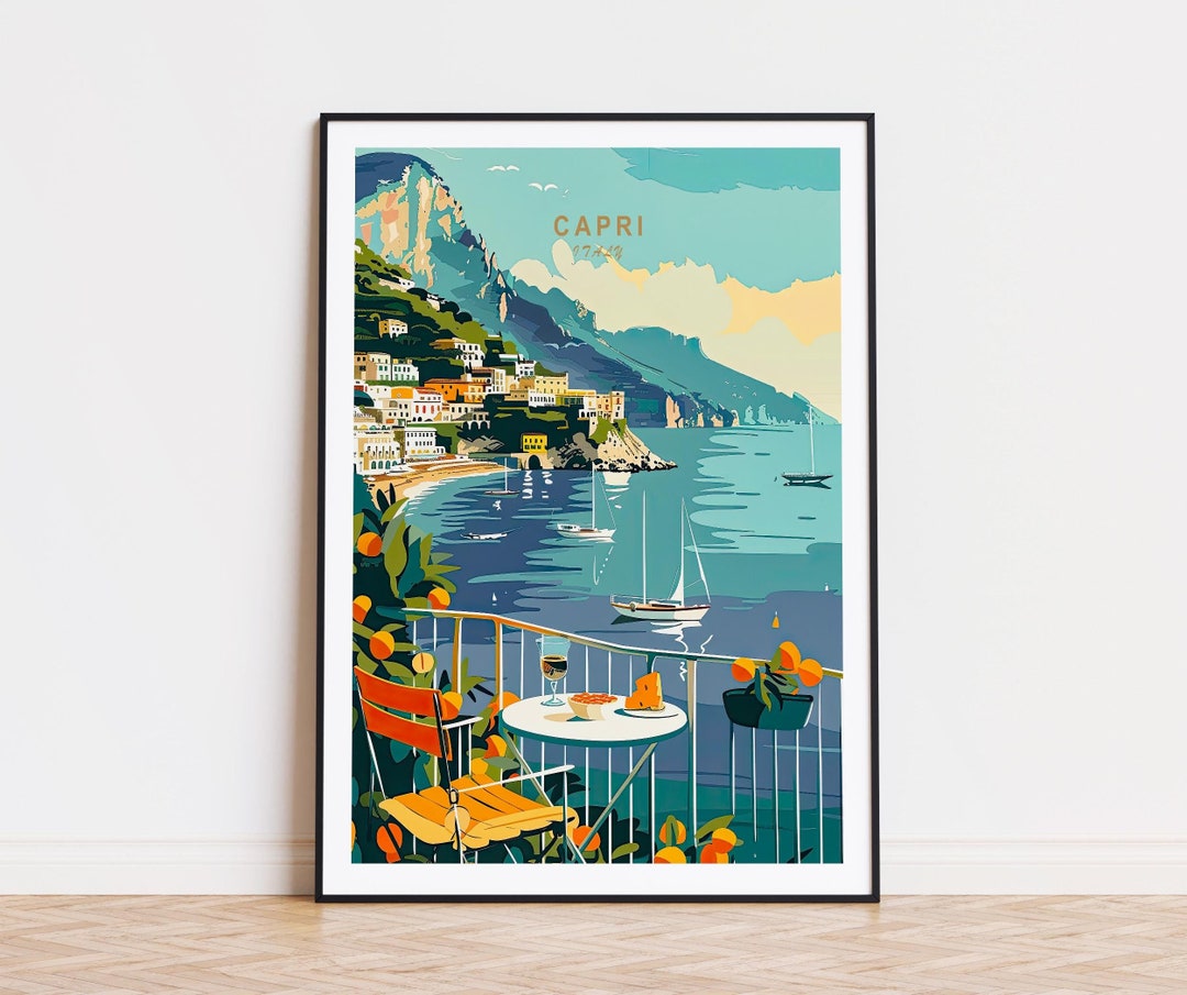 Capri Italy Travel Poster, Italy Wall Art, Capri Coast Prints, Italy ...
