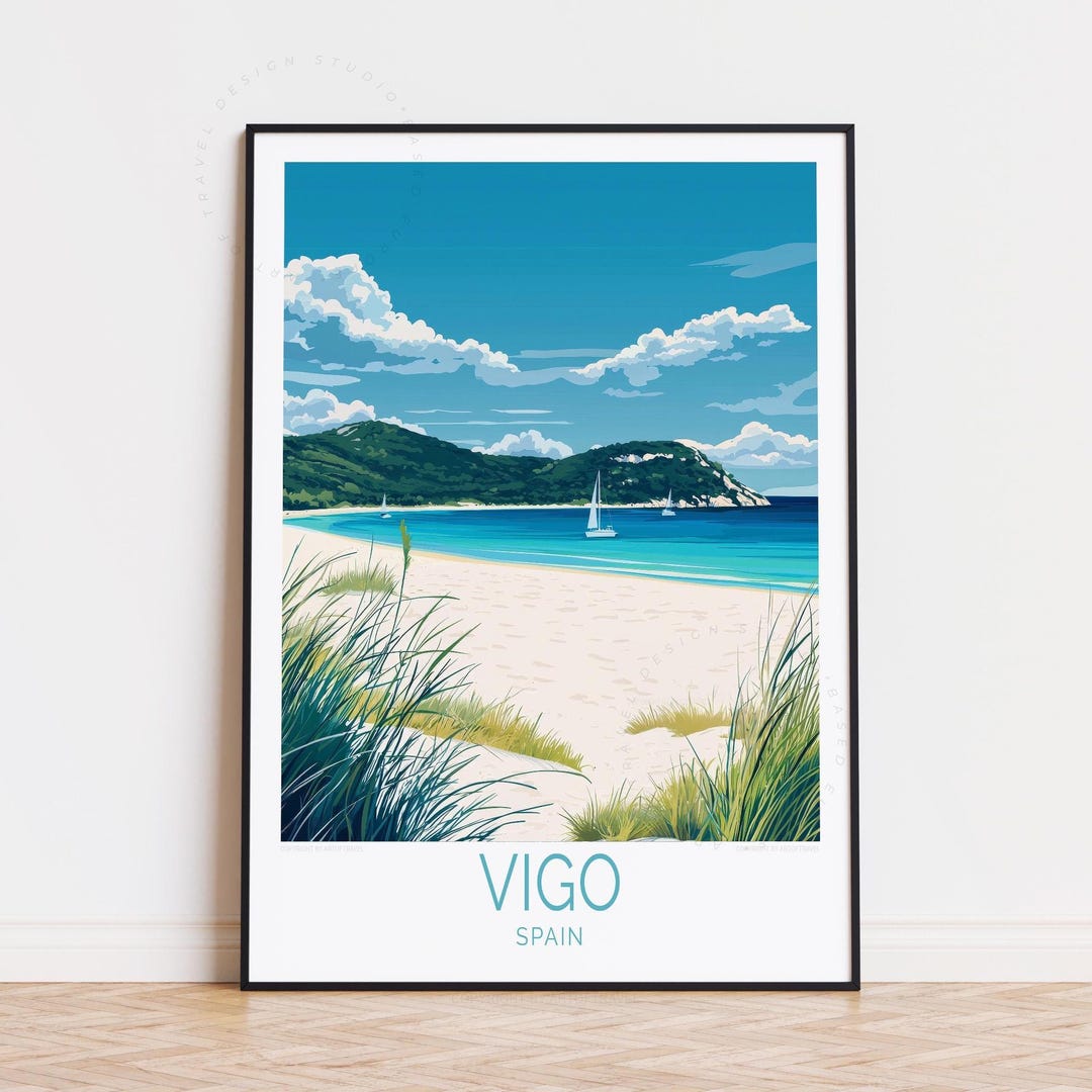Vigo Spain Travel Poster, Spain Wall Art, Vigo Print, Birthday Gifts ...