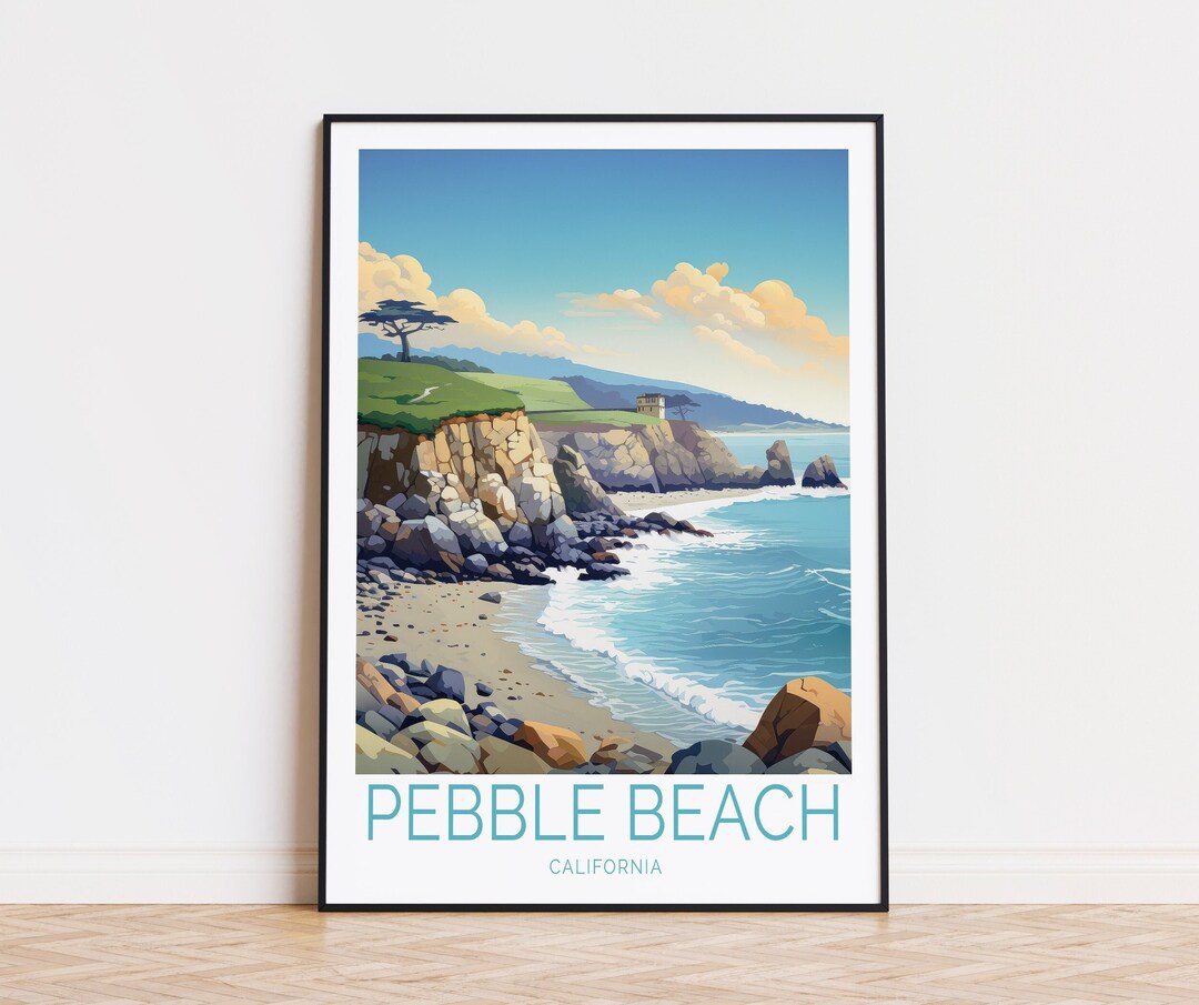 Pebble Beach Travel Poster, California Wall Art, Pebble Beach Print ...