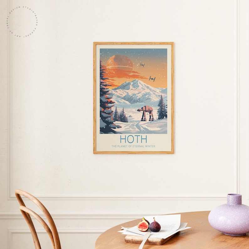 Star Wars, Hoth the Planet of Eternal Winter Travel Poster, Star Wars ...