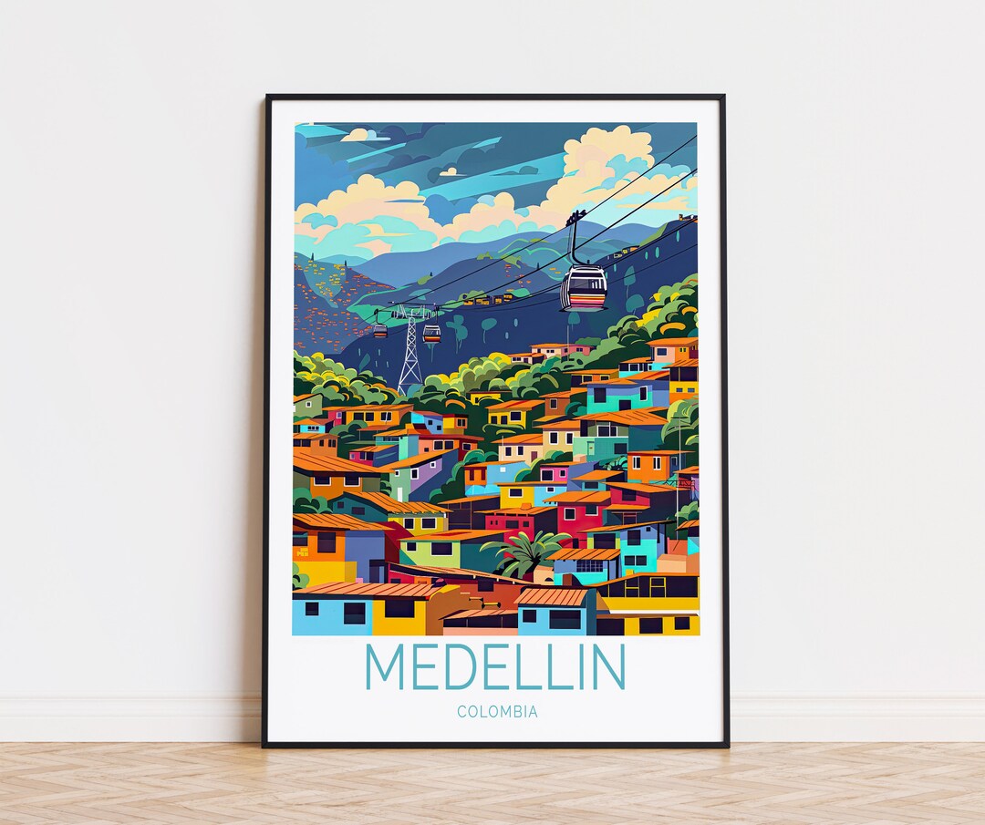 Medellin Colombia Poster, Colombia Wall Art Poster, Medellin Colombia ...