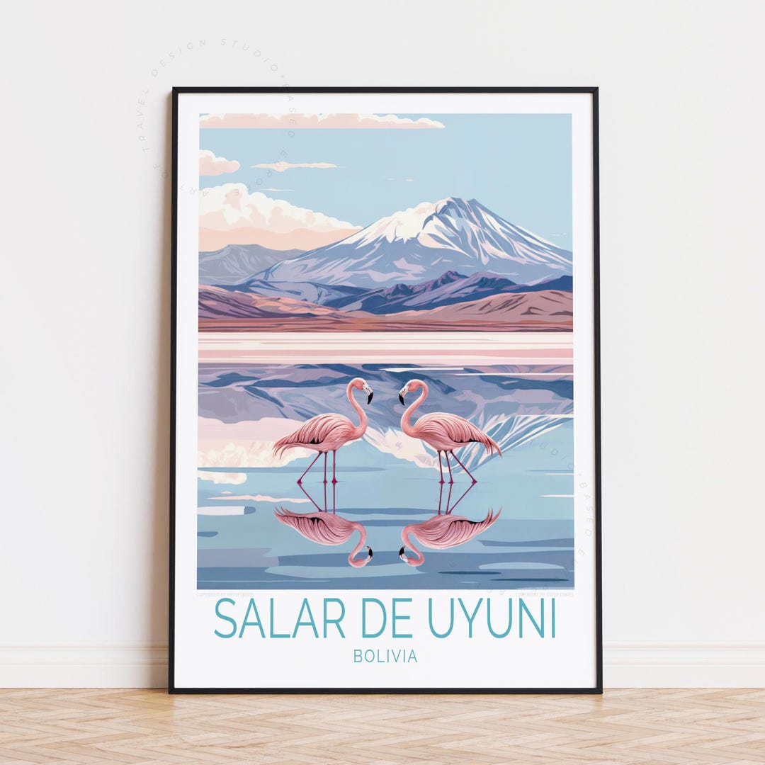 Salar De Uyuni Travel Poster, Bolivia Wall Art, Salar De Uyuni Print ...