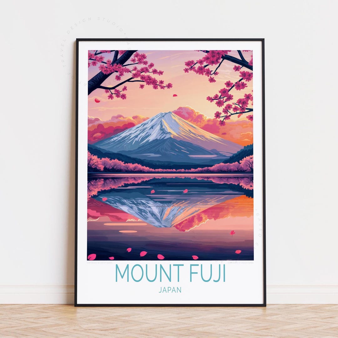 Mount Fuji Travel Poster, Japan Wall Art, Mount Fuji Japan Print ...