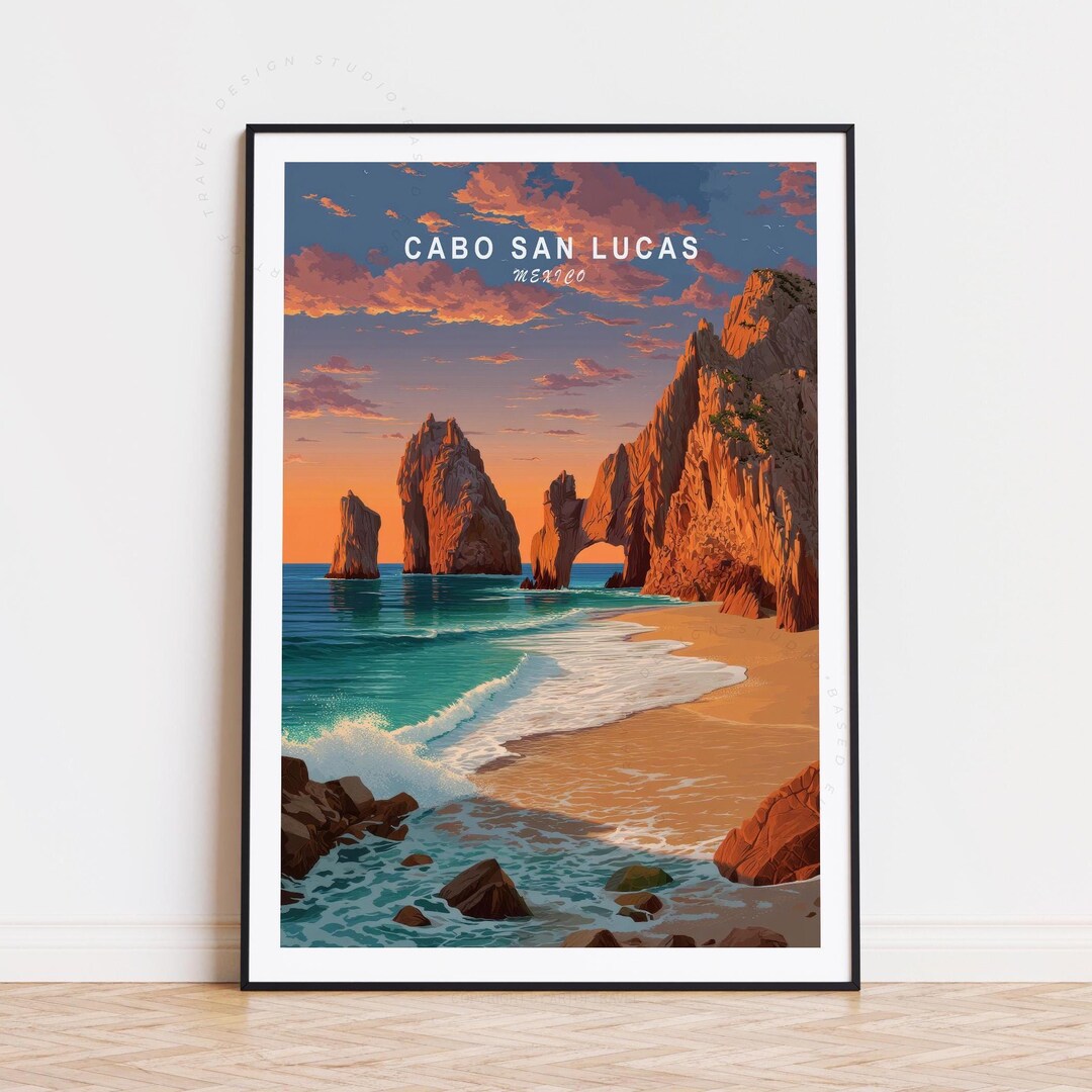 Cabo San Lucas Mexico Travel Poster, Mexico Wall Art, Cabo San Lucas ...